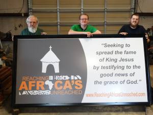 Setting of the RAU Road Sign – Reaching Africa's Unreached
